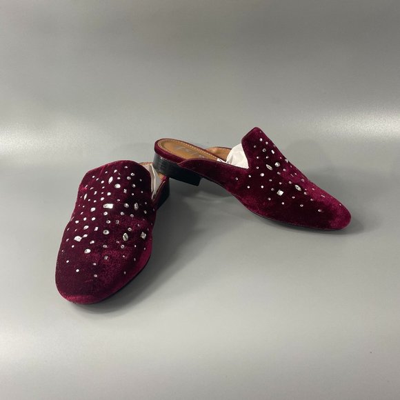 French Sole | Shoes | Fsny French Sole Cascade Velvet Mules Decorated ...